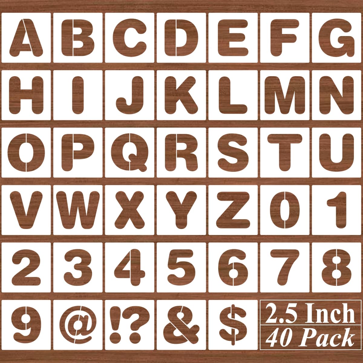 2.5 Inch Alphabet Letter Stencils - 40 Pack Letter Number Stencil ...