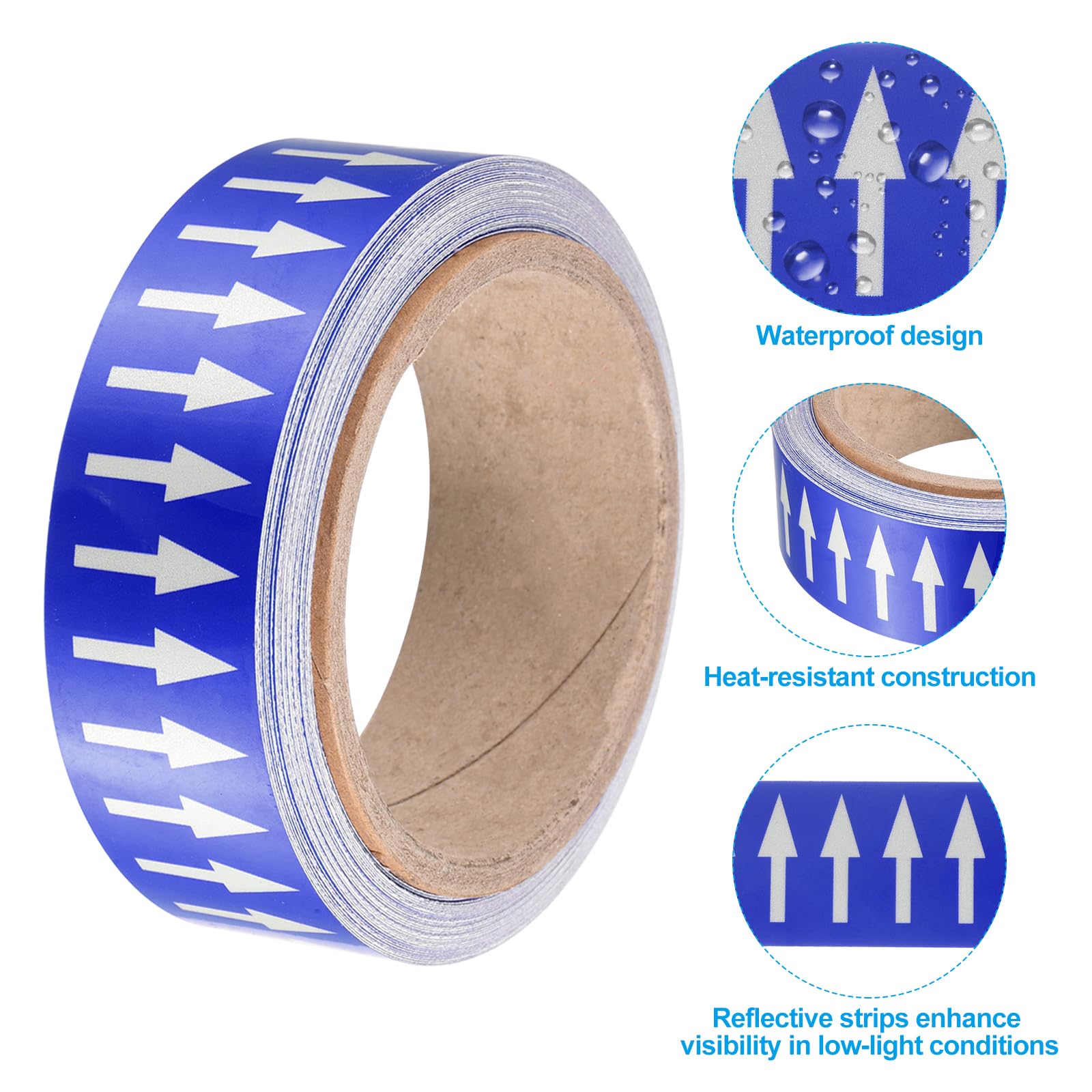 PATIKIL Flow Arrow Tape, 2 Roll Polyethylene Pipe Marking Sticker With ...