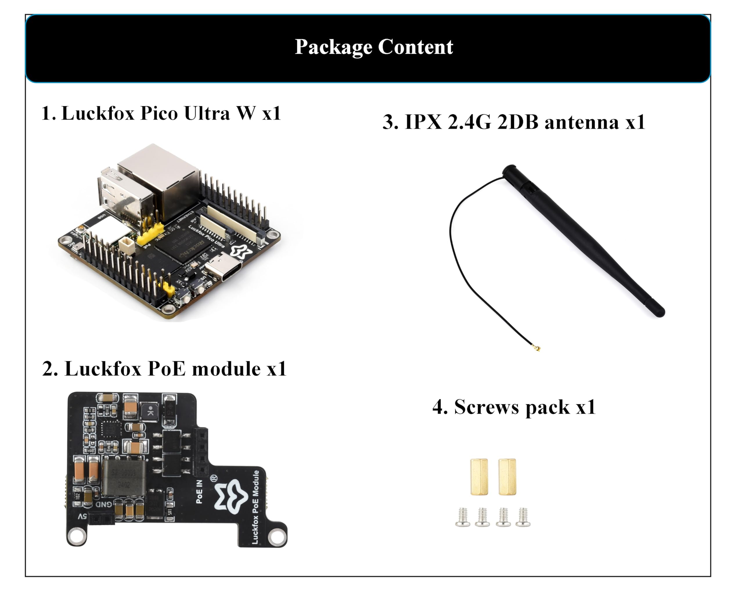 Mua Luckfox Pico Ultra W PoE Kit RV1106G3 Linux Micro Development Board, Integrate ARM Cortex-A7 ...