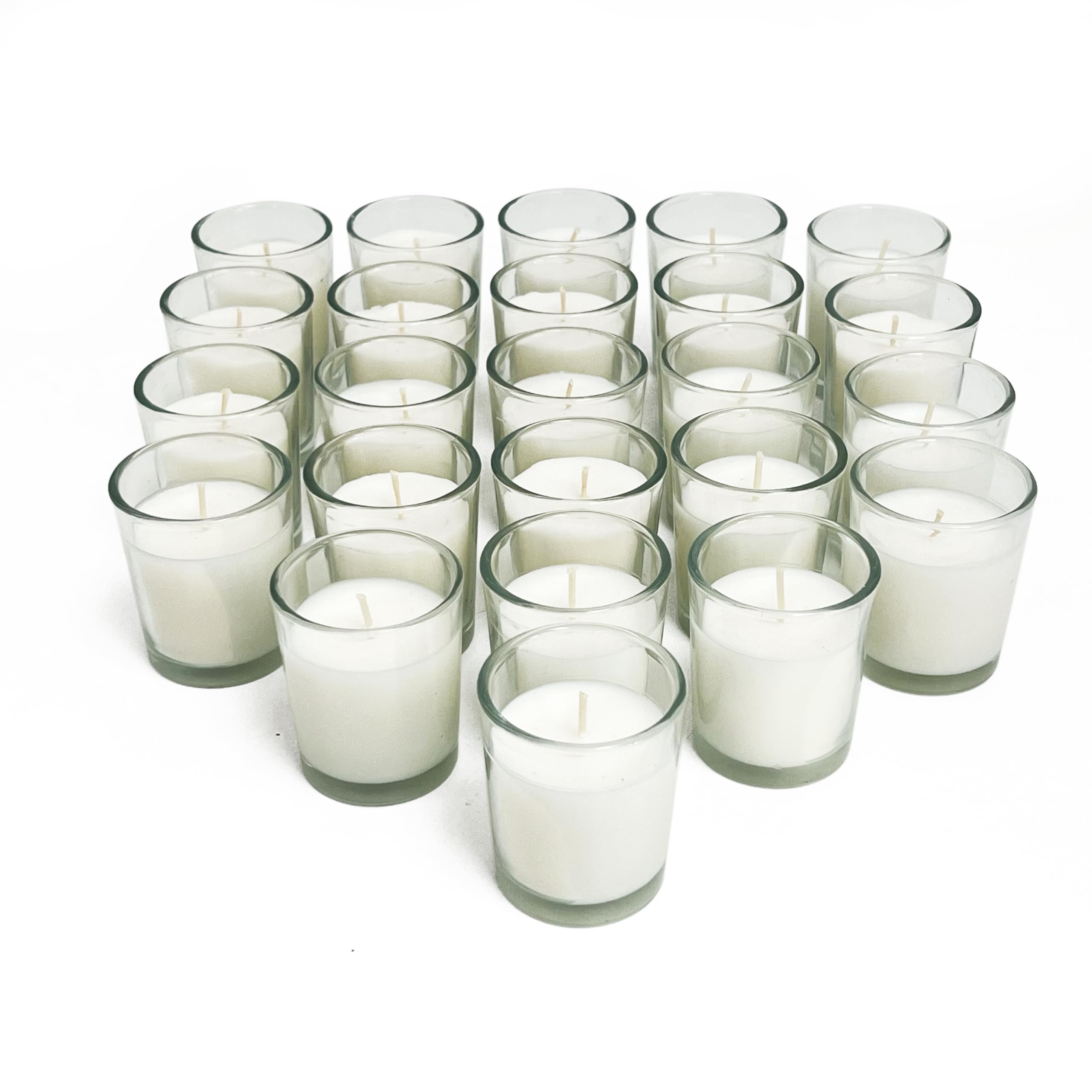 Simply Soson 24 Votive Candles Filled - 24 Unscented Votive Glass ...