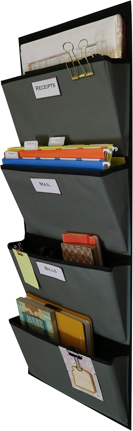 Amazon.com: BitByBit Hanging File Organizer | Over The Door File ...