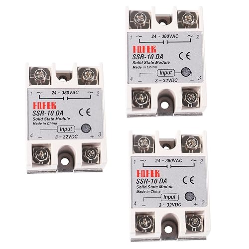 3pcs SSR-10DA Solid State Relay Single Phase Semi-Conductor Relay Module Input 3-32V DC Output ...