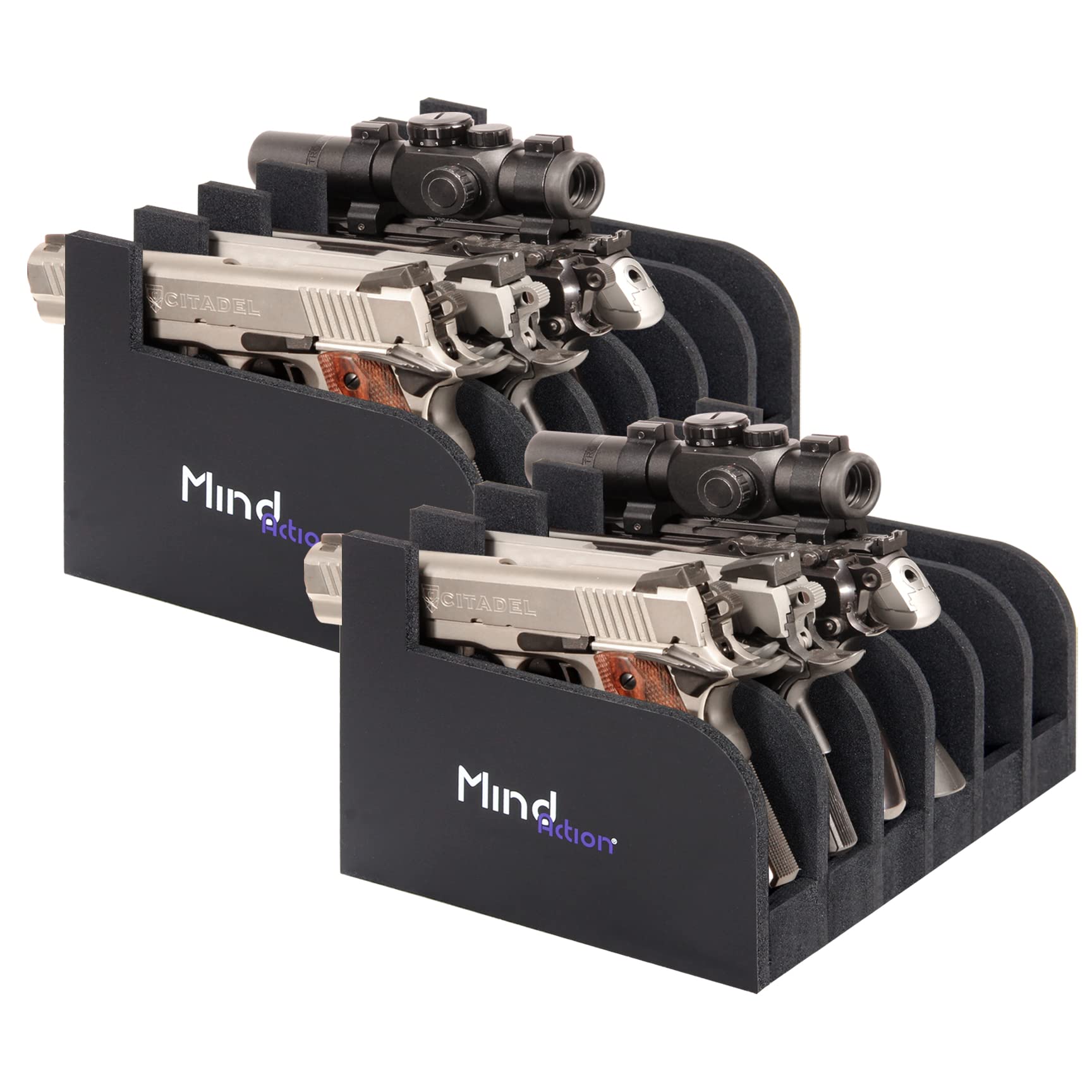 Mind and Action Foam Pistol Rack Handgun Holder for Gun Safe Gun ...