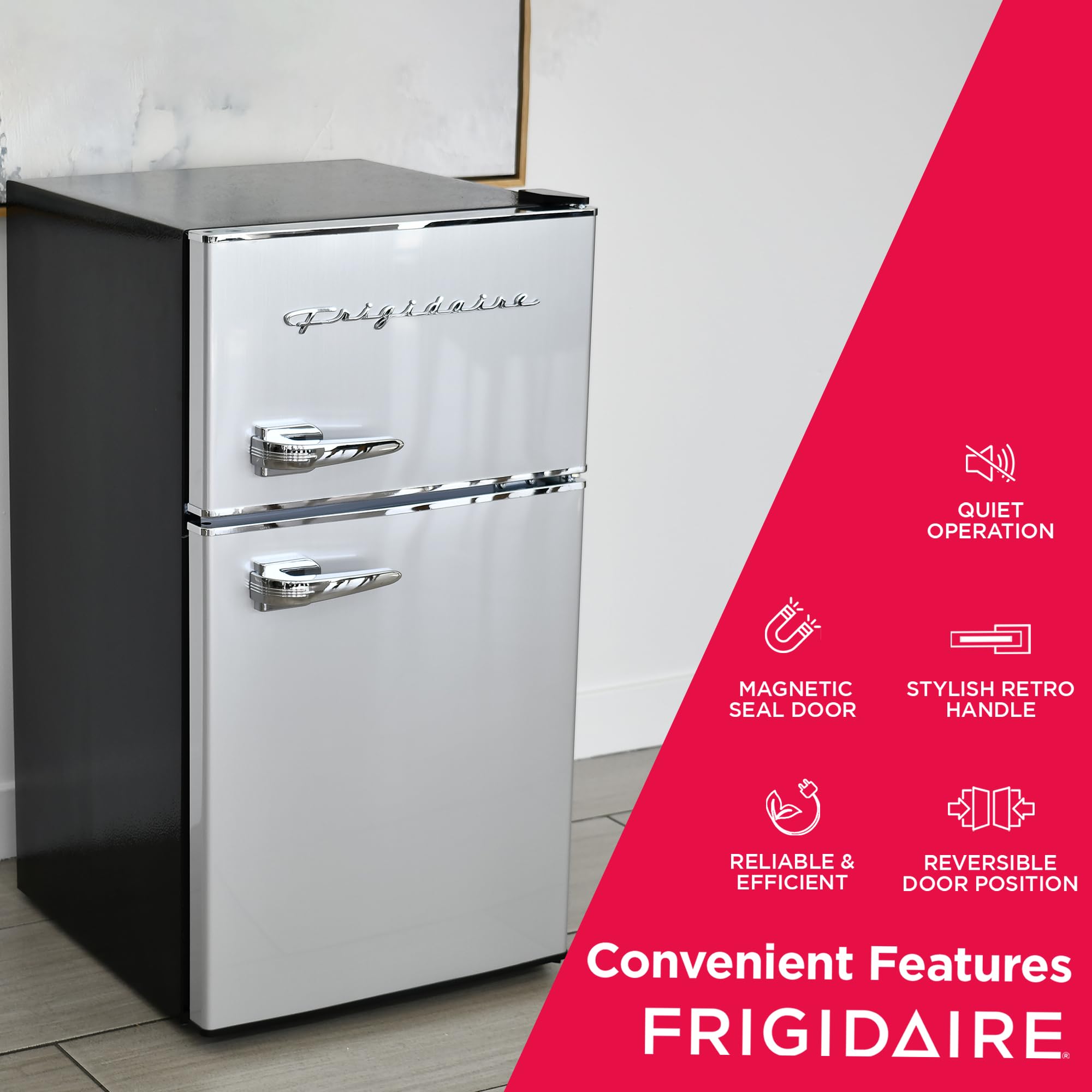 Frigidaire EFR341 Compact Small Top-Freezer Refrigerator, Stainless ...