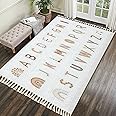 Amazon.com: Kid Rug Boho Alphabet Letter Set White Bohemian Rainbows ...