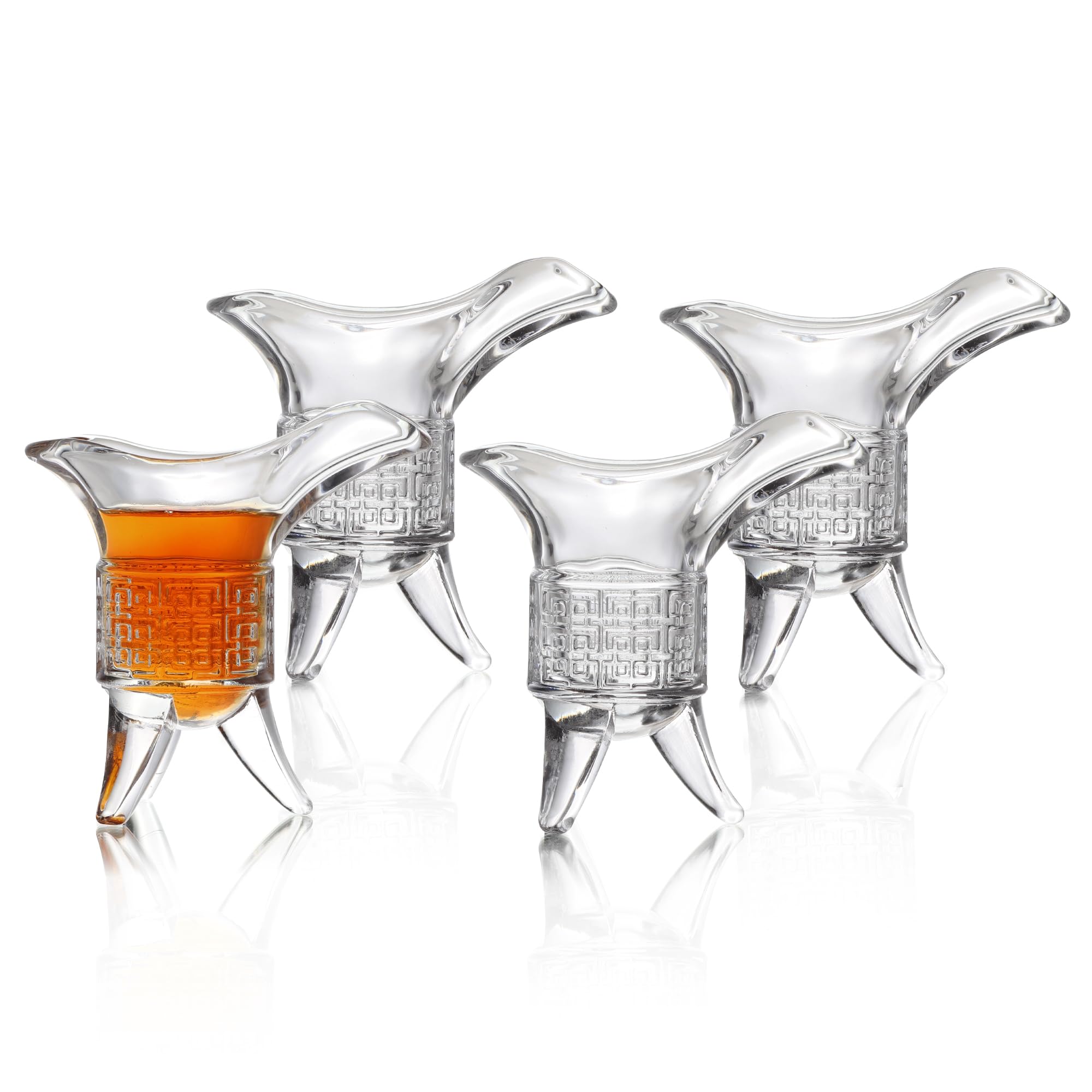QUAFFER Soju Tequila Shot Glasses (Set of 4) – Retro Emperor Style Shot ...