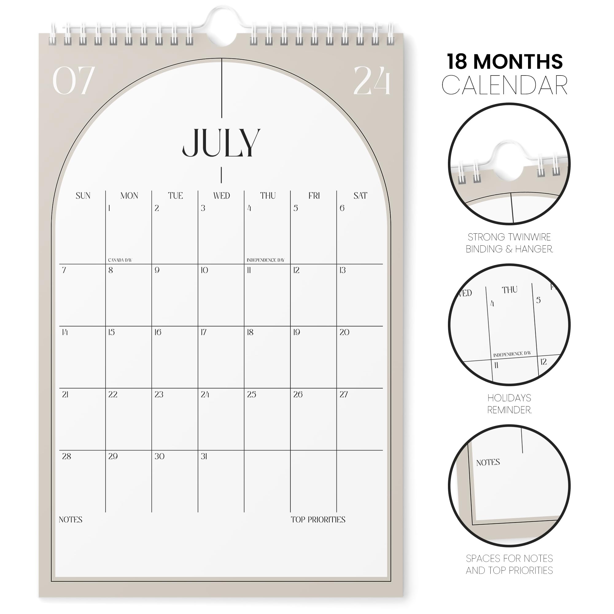 Calendar 2024-2025 - Vertical 11x17 2024 Wall Calendar Runs Until ...