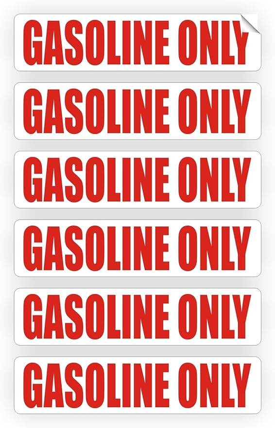 Amazon.com: GASOLINE ONLY Automotive Fuel Decals | Gas Can Stickers ...