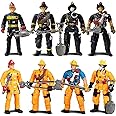 Amazon.com: 8 Pieces Firefighter Action Figures Fireman Figurines Toys ...