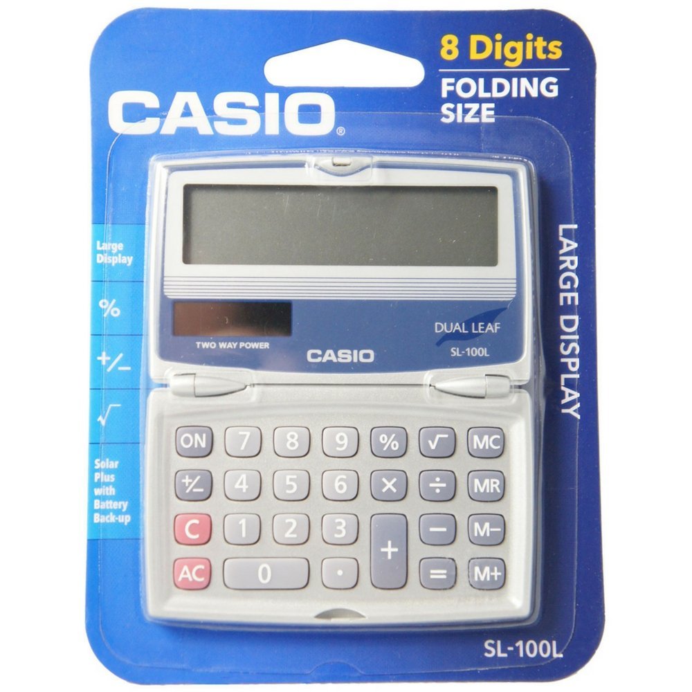 Casio SL-100L Basic Solar Folding Compact Calculator