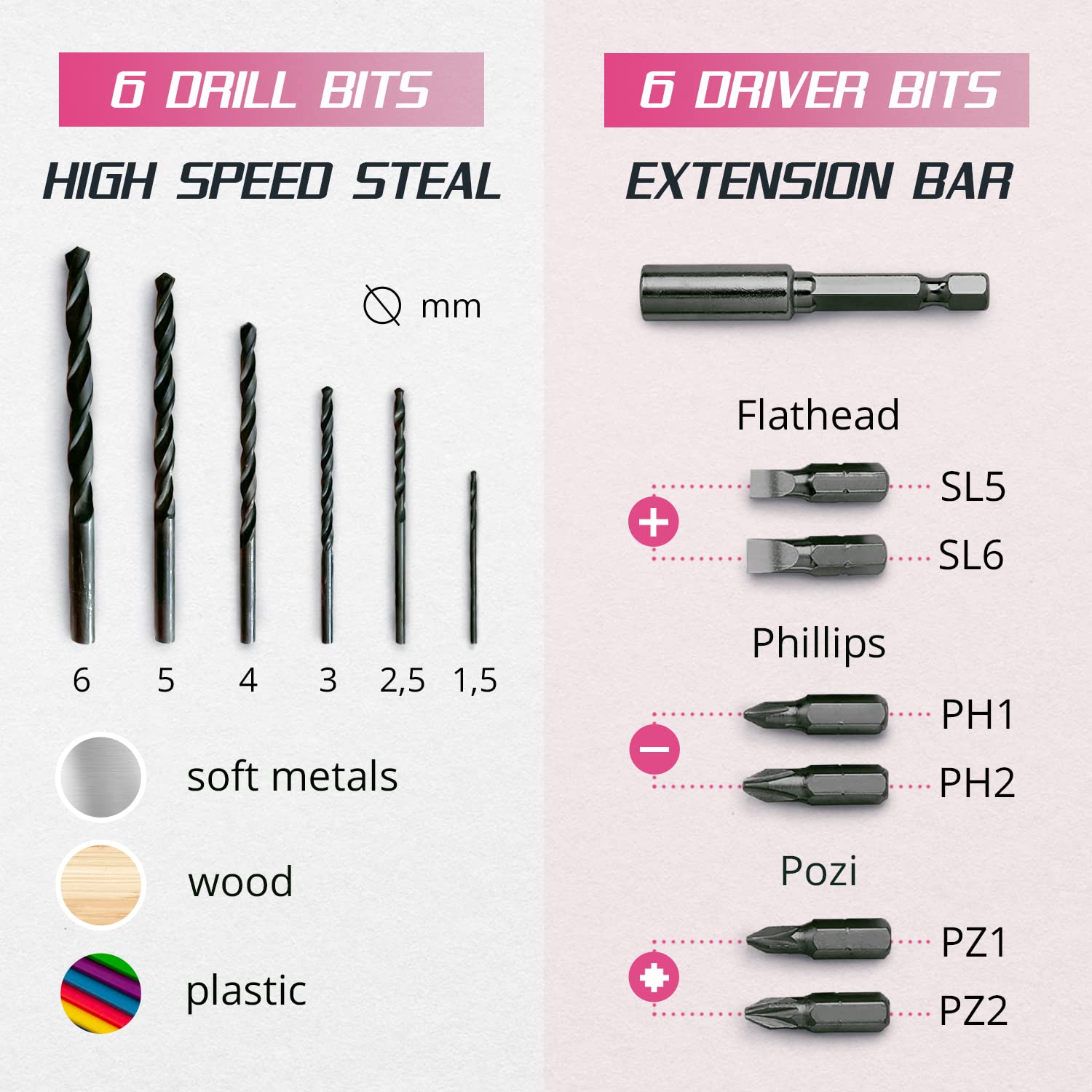 Mua Pink Cordless Drill Set - Electric Screwdriver Cordless Drill Kit ...