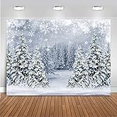 Amazon.com : Mocsicka Winter Scene Backdrop Snowy Christmas Pine Tree ...