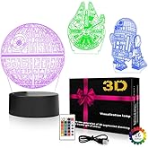 TITISKIN 3D Illusion LED Night Light,7 Colors Gradual Changing Touch ...