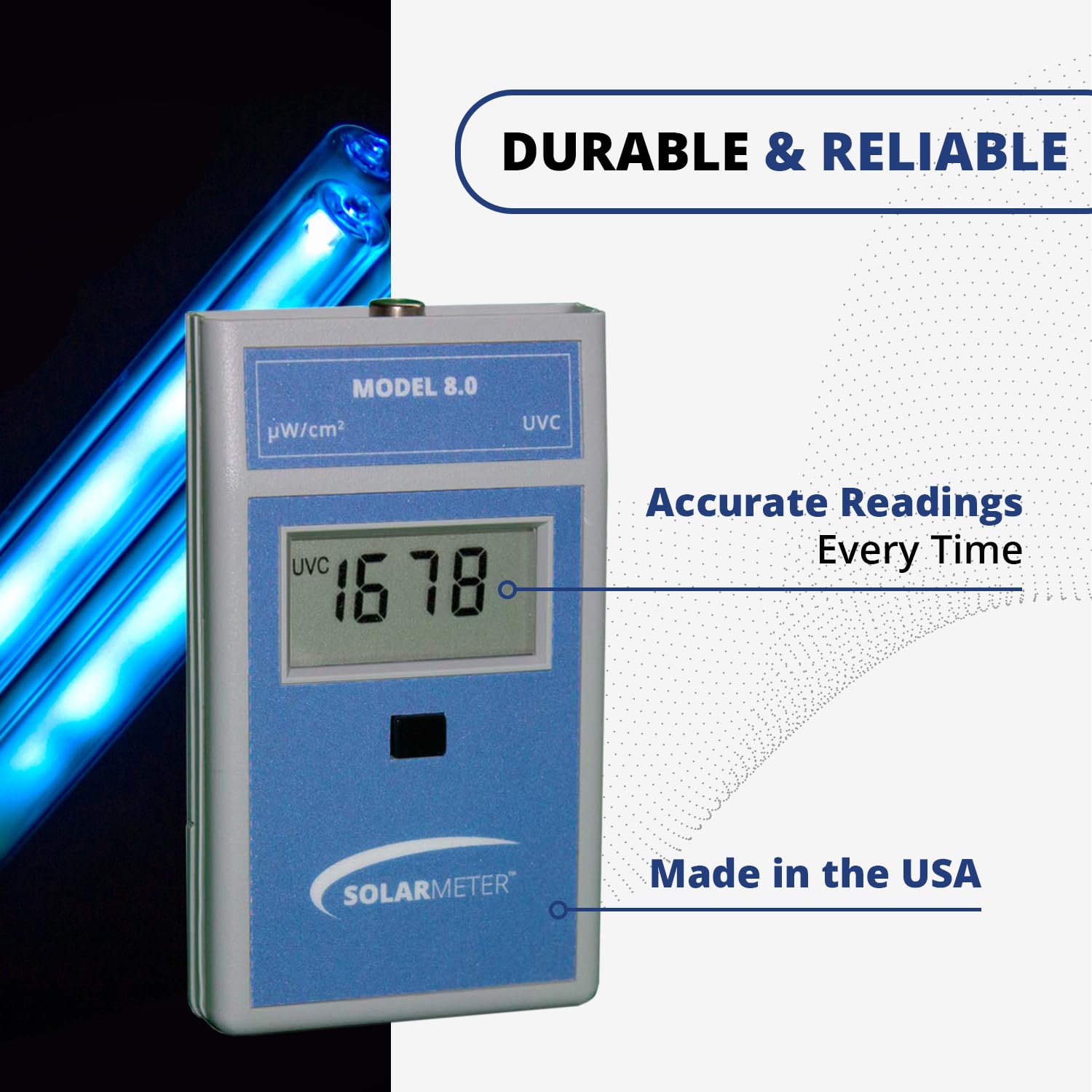 Solarmeter Model 8.0 UVC Lamp Meter, Handheld Digital UV Light Meter ...