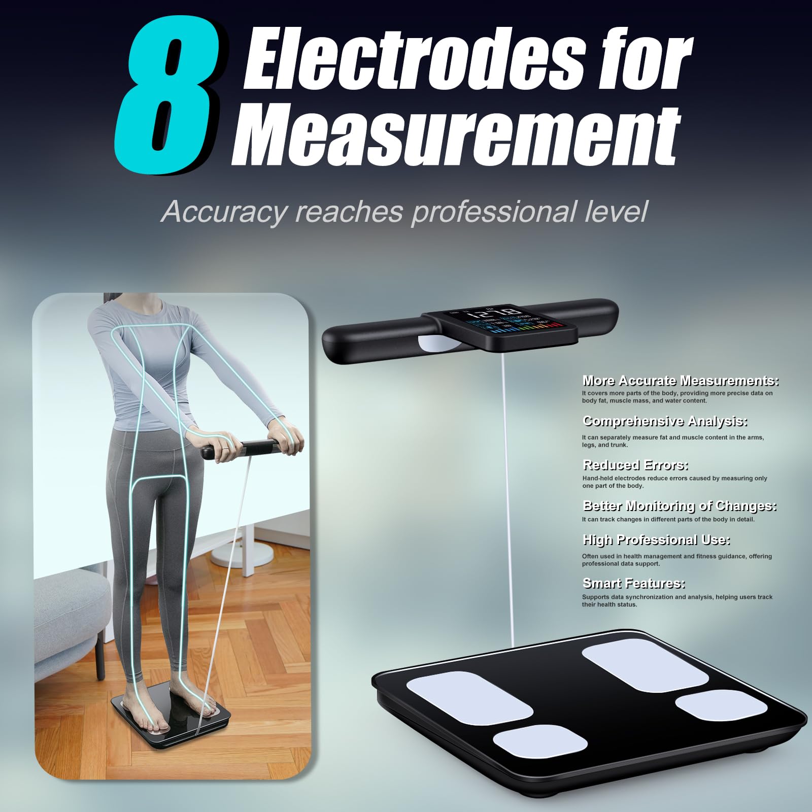 Mua 8 Electrode Smart Body Fat Scale with BMI, Body Fat, Muscle Mass ...