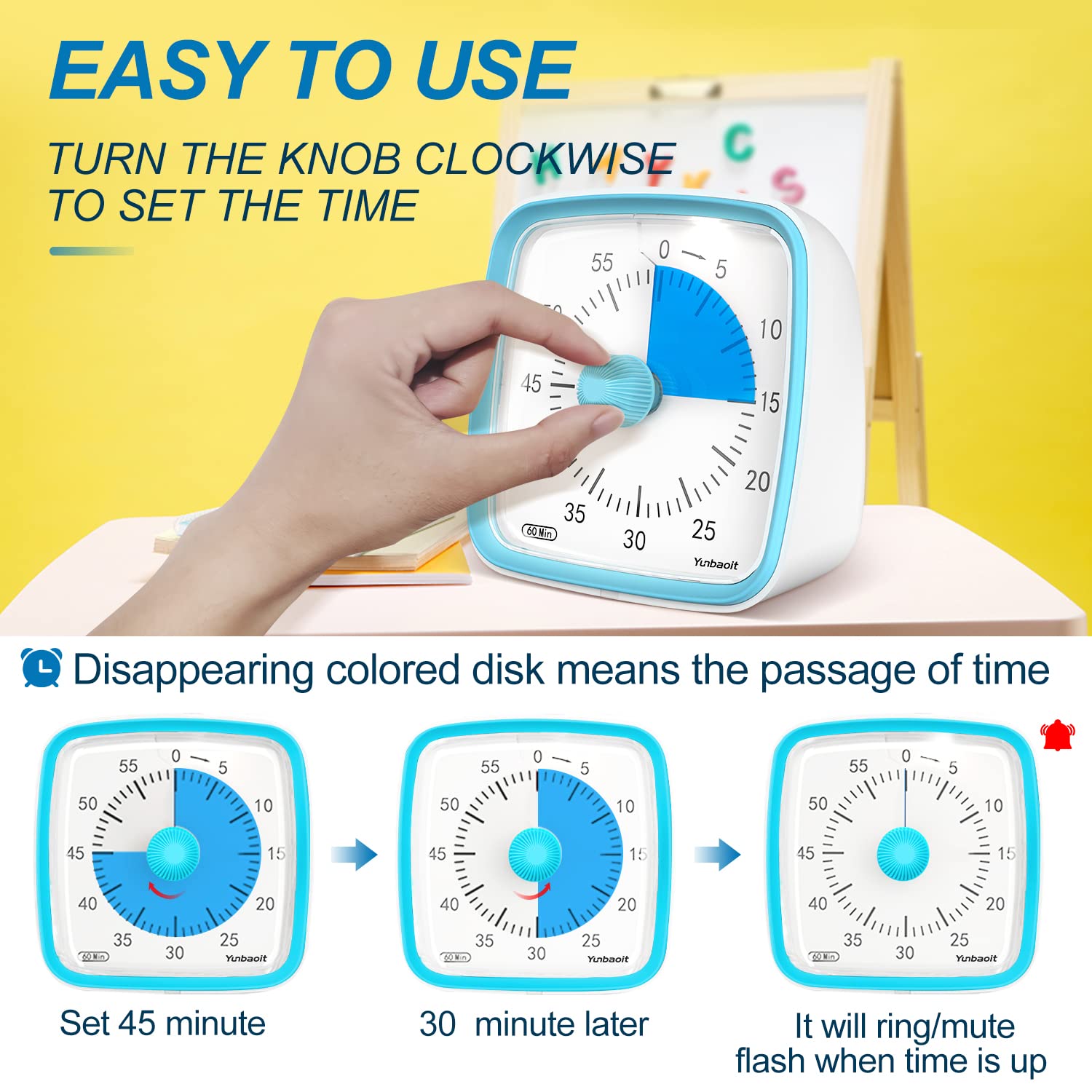 Mua Yunbaoit Visual Timer with Night Light, 60-Minute Countdown Timer ...