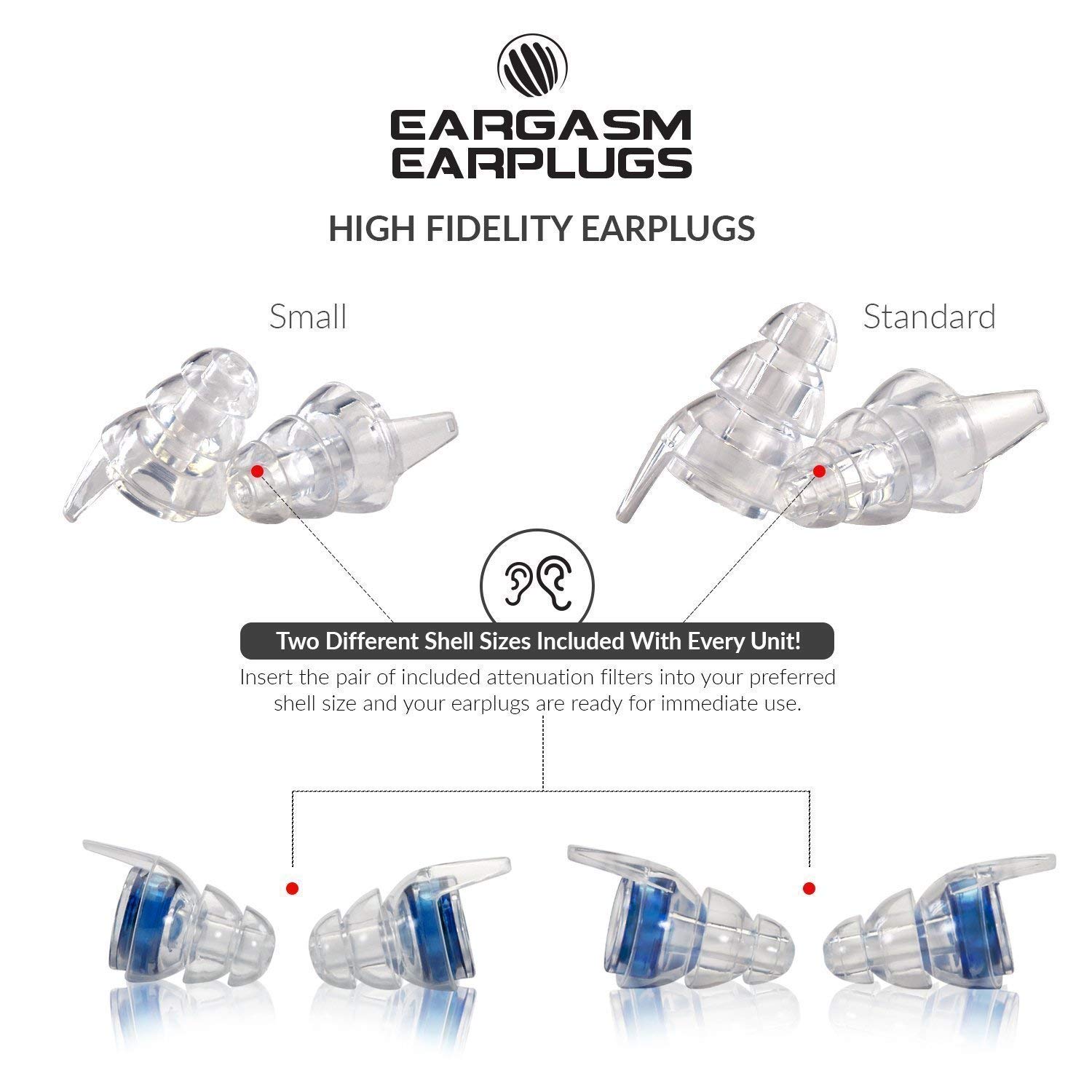 Mua Eargasm High Fidelity Earplugs with Blue Filters - Reusable Noise ...