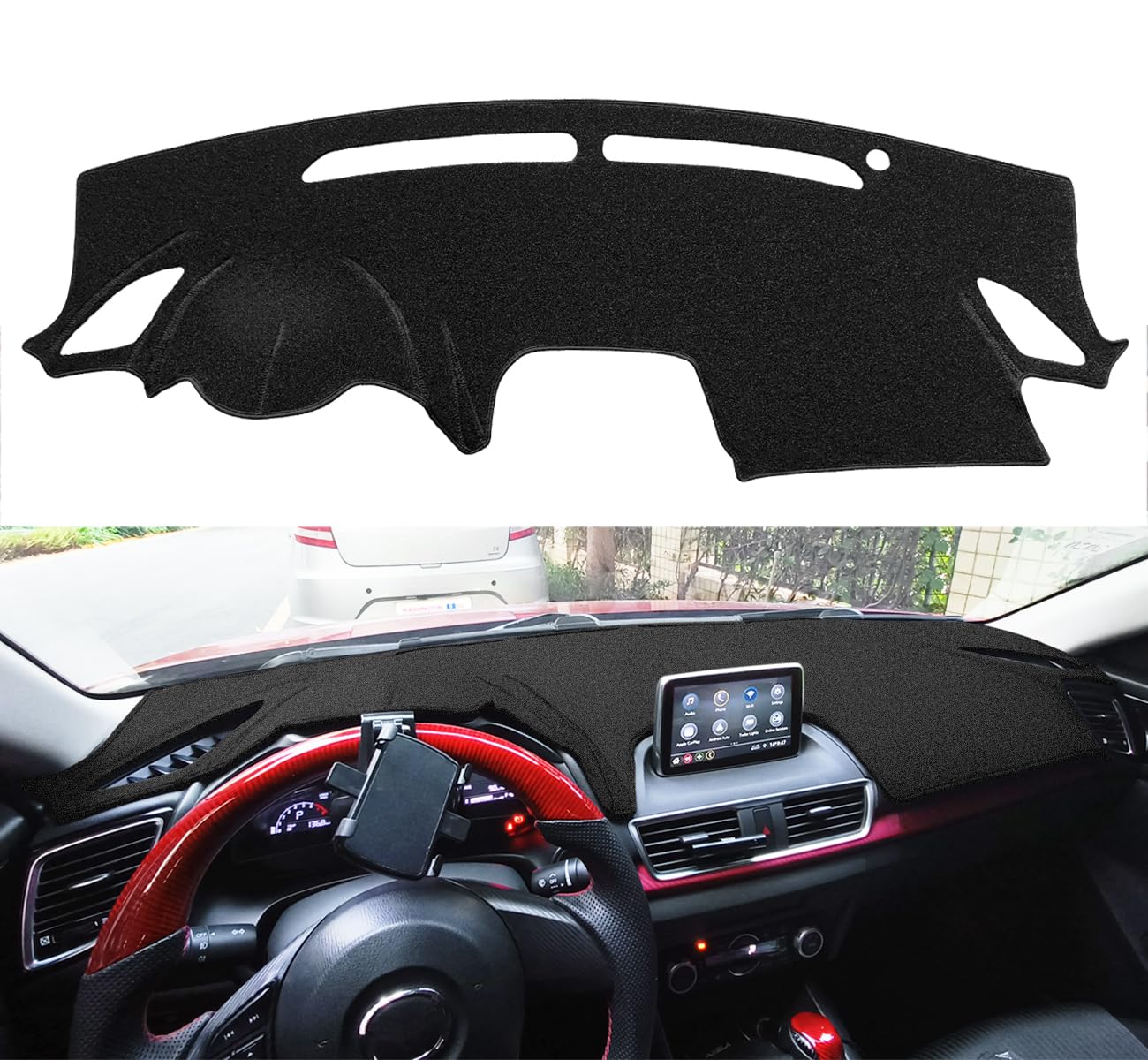Yiz Dashboard Cover Dash Cover Mat Pad Carpet Custom Fit for Mazda 3 ...