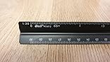 Triangular Scale Ruler, HosDen Black Metal Engineer Scale Ruler Metric ...