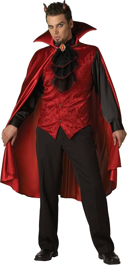 Incharacter Costumes, LLC Men's Dashing Devil Costume, Red/Black ...