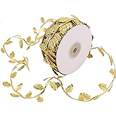 Amazon.com: Green Leaf Ribbon 20 Yards Artificial Green Leaves Trim ...
