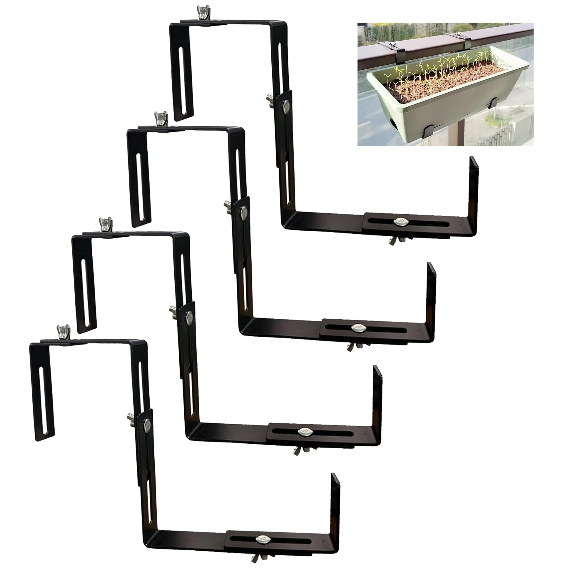 Adjustable Planter Box Brackets, Window Boxes Planters, Heavy-Duty ...