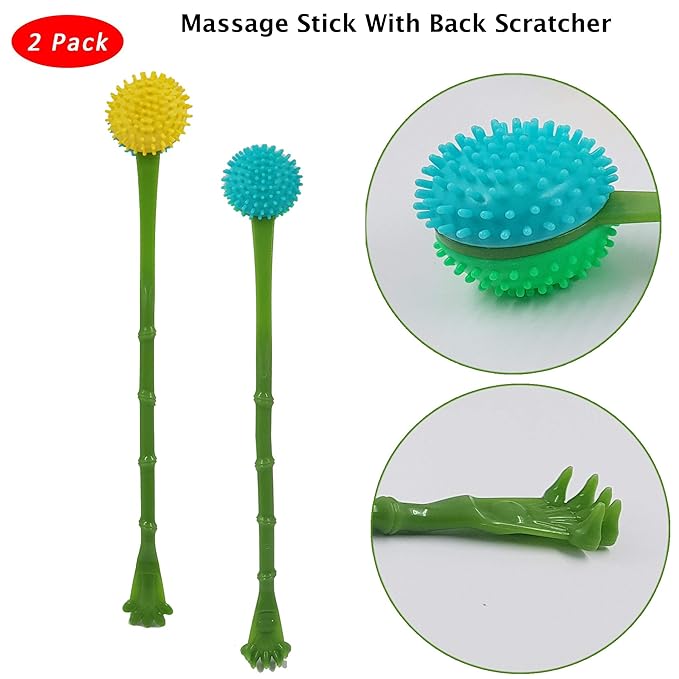 BROLAVIYA 2pack 2 in1 Massage itching Stick with Back Scratcher from ...