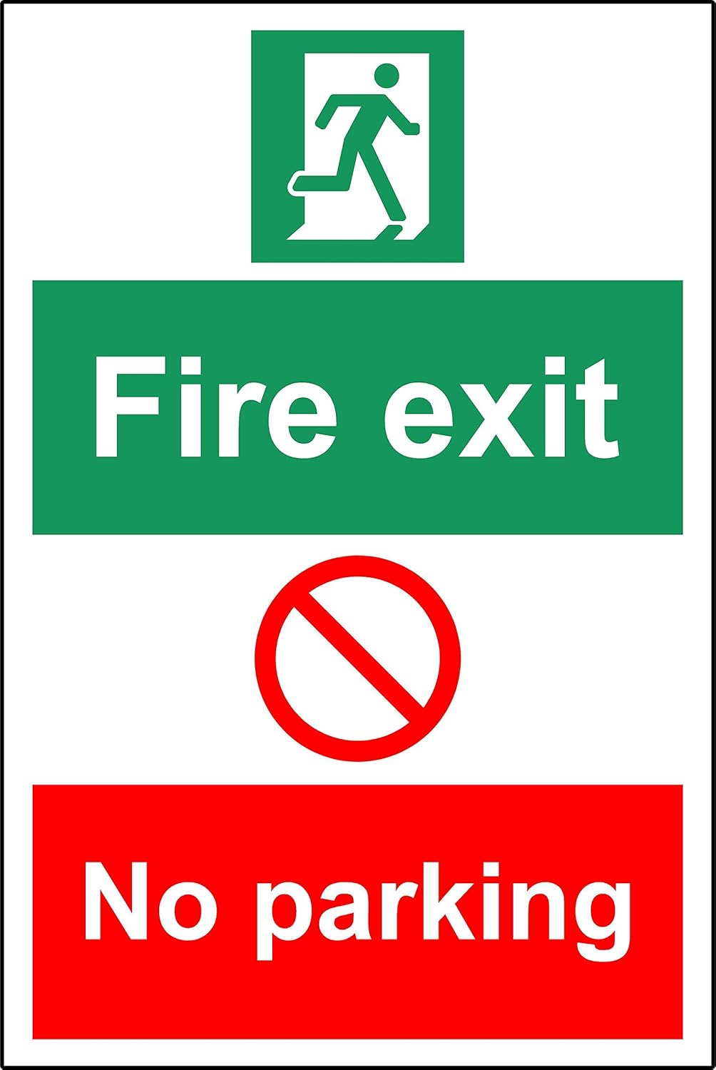 Fire exit no parking safety sign - 1.2 Rigid plastic 600mm x 400mm ...