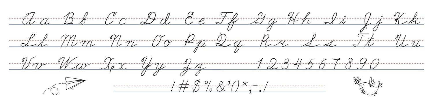 Amazon.com: ArtsyCanvas Cursive Letters - Classroom Decals - 52x12 Peel ...