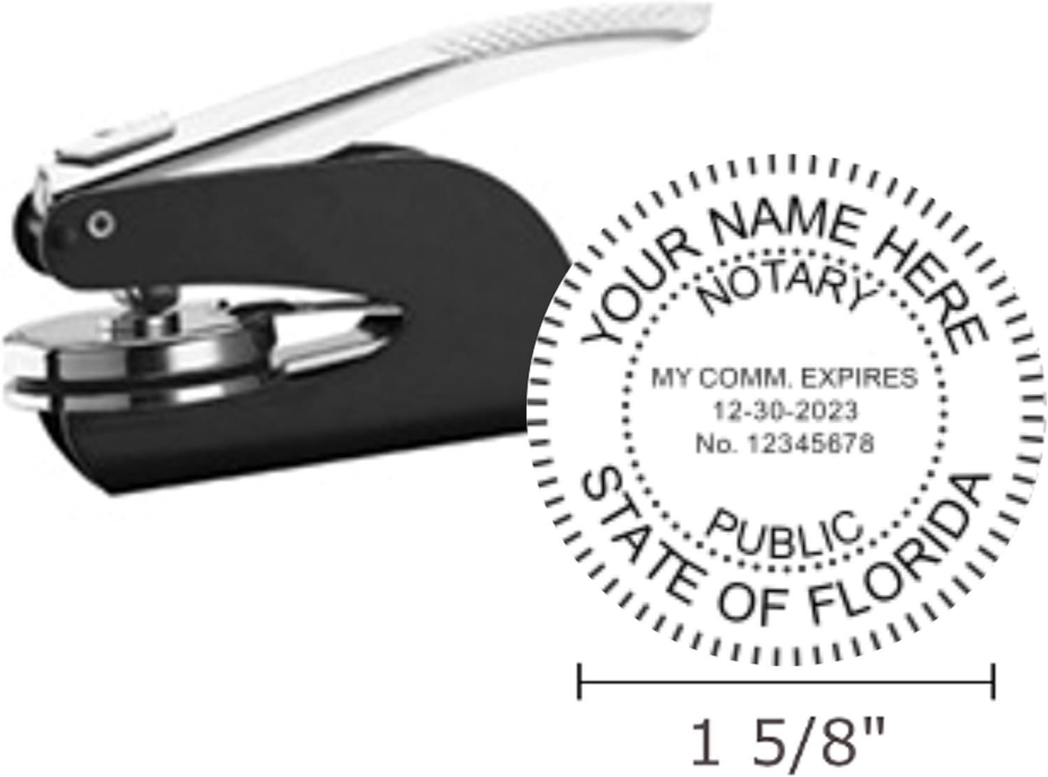 Amazon.com : Florida Notary Seal Embosser, Pocket/Hand Model, 1-5/8 ...