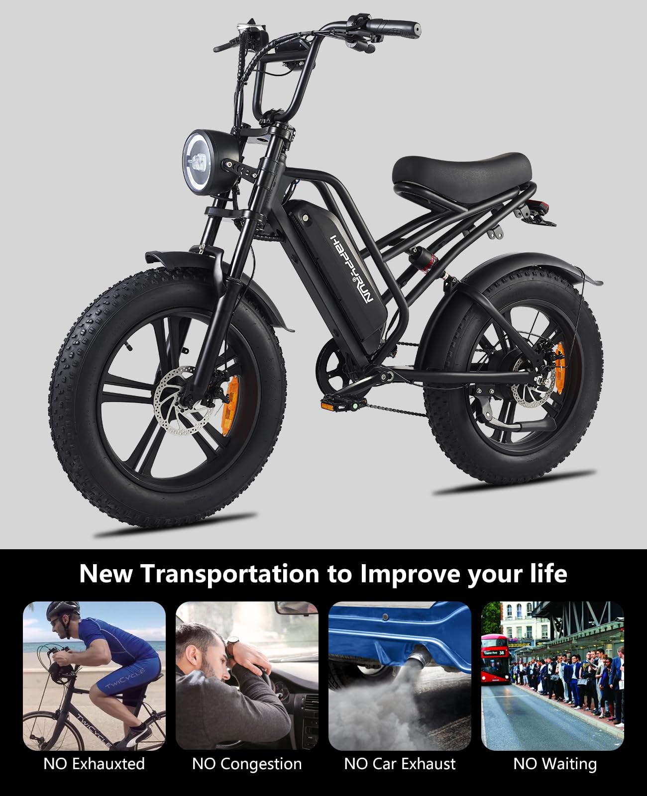 Mua Electric Bike for Adults, Tank 20'' Fat Tire Ebike with 1500W Motor, 48V 18Ah Removable ...