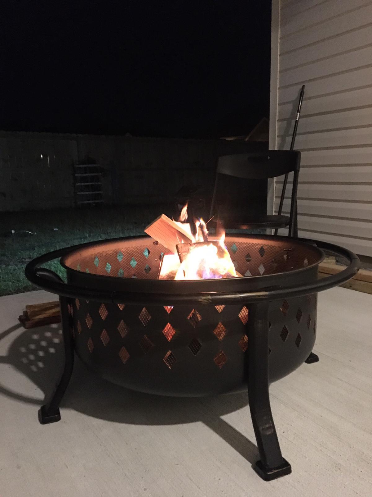 KingSo 36" Fire Pit Outdoor Large Steel Wood Burning Fire Pits Bowl BBQ ...