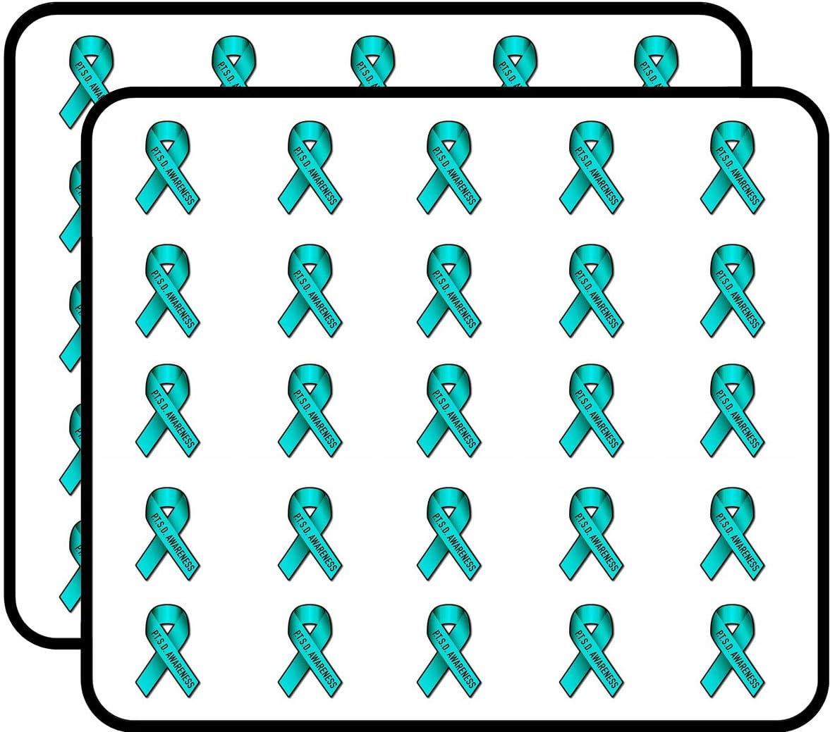 Amazon.com: Teal Ribbon Shaped for PTSD Awareness (Post Traumatic ...