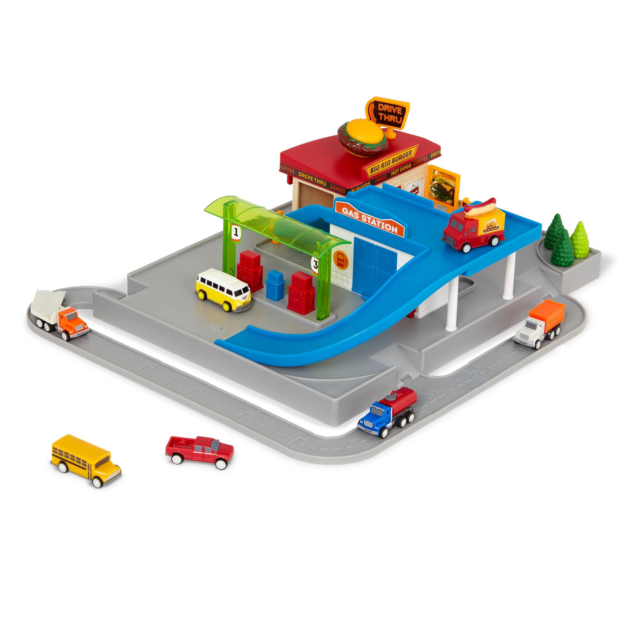 Mua Driven by Battat 25-Piece Drive-Thru Playset with Mini Car Track ...