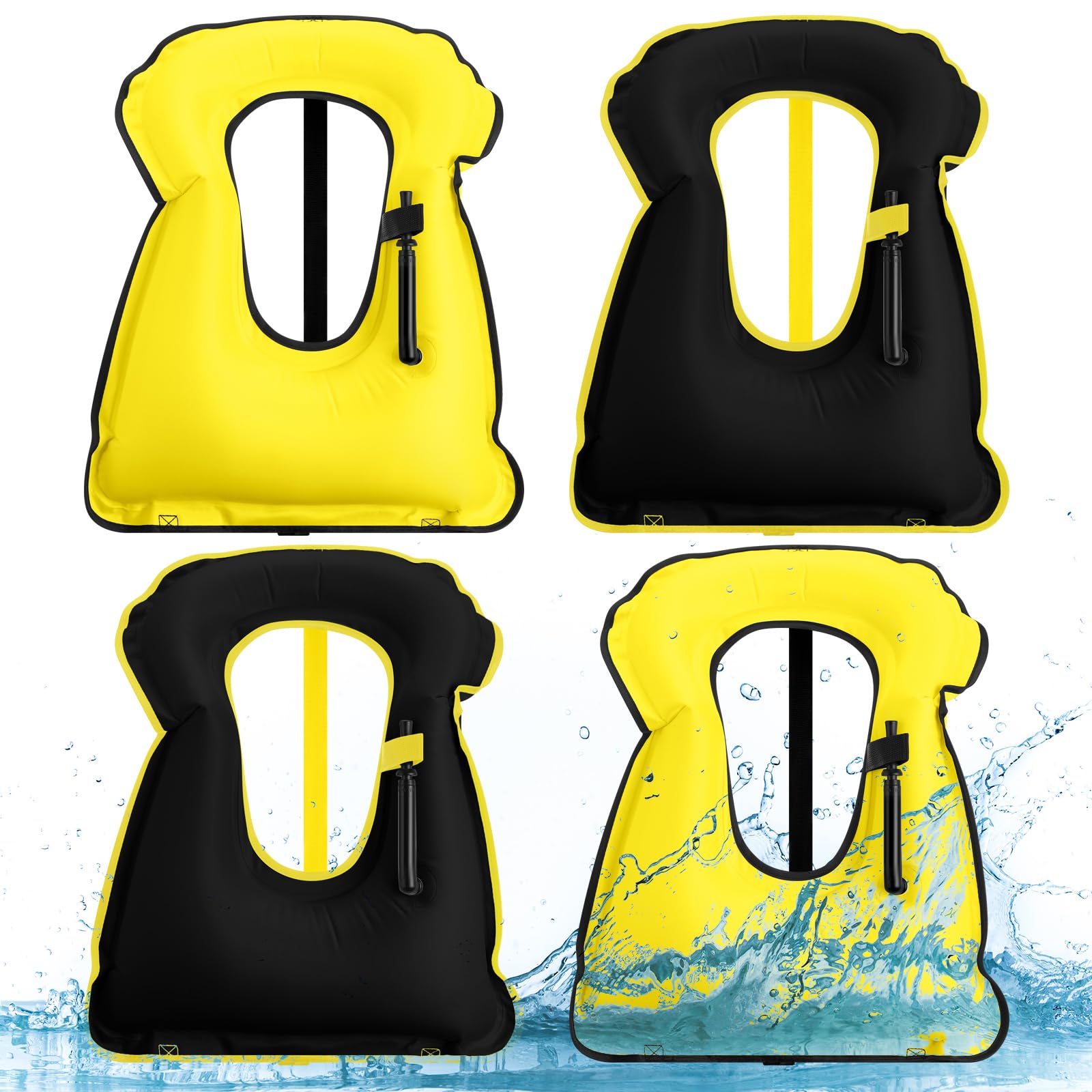 Jerify 4 Pcs Inflatable Snorkel Vest Adults, Portable Swim Vest Jackets ...
