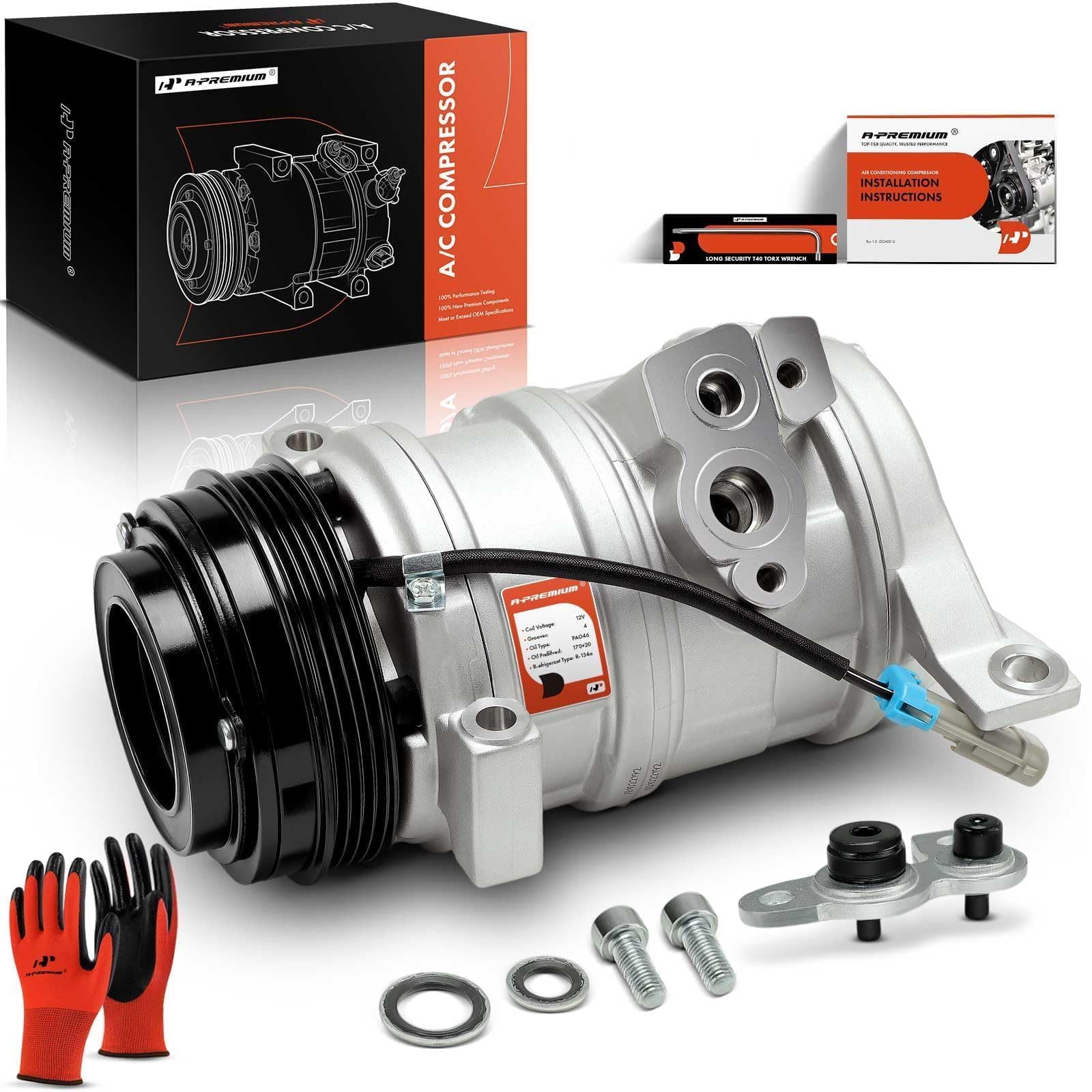A-Premium AC Compressor with Clutch Compatible with Chevrolet, GMC ...