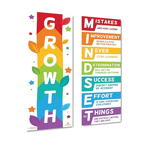 Sproutbrite Growth Mindset Classroom Decorations - Banner Posters for ...