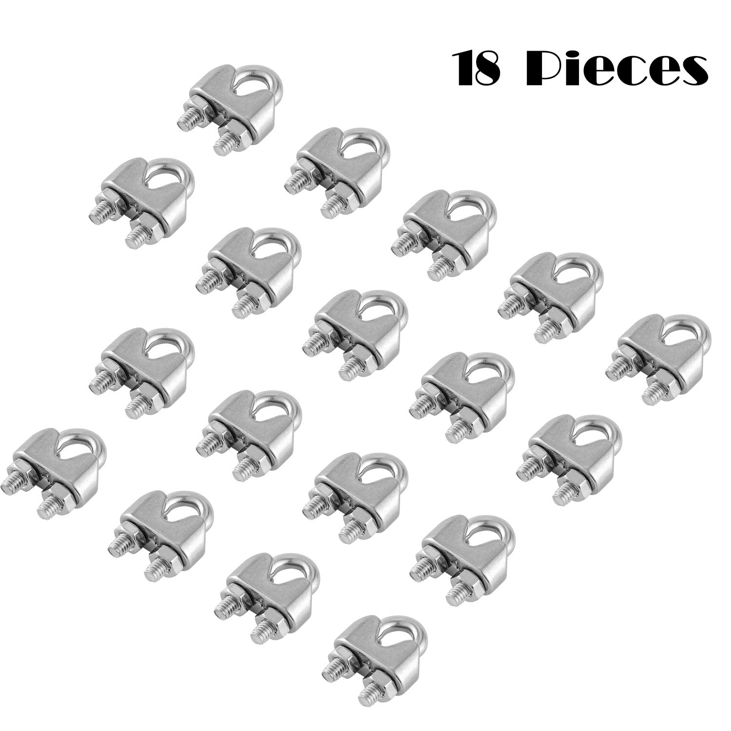 WiMas M4 Wire Rope Clips, 304 Stainless Steel Cable Clamp Wire Rope ...