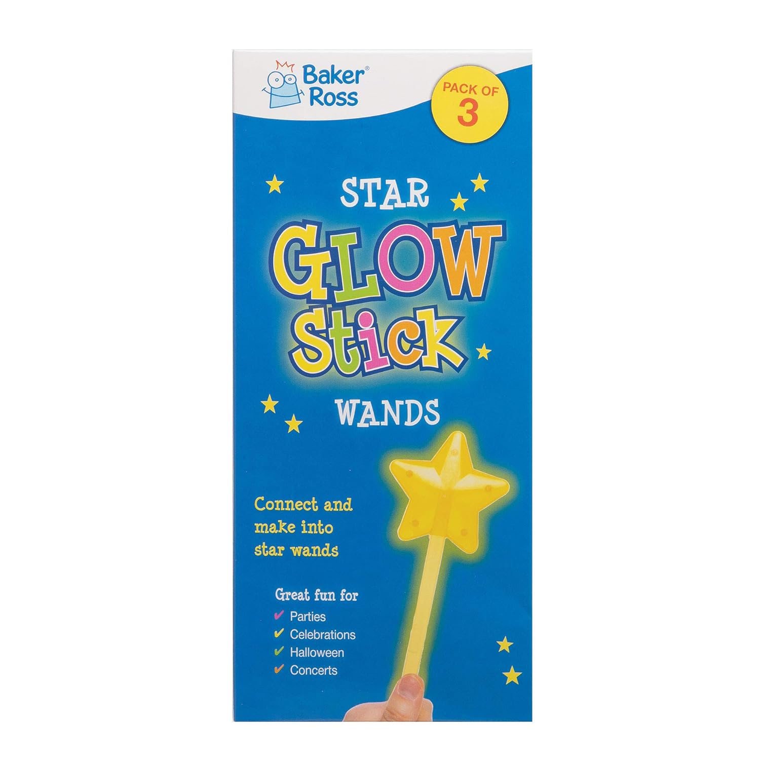 Baker Ross AT148 Star Glow Stick Magic Wands, Perfect for Children to ...