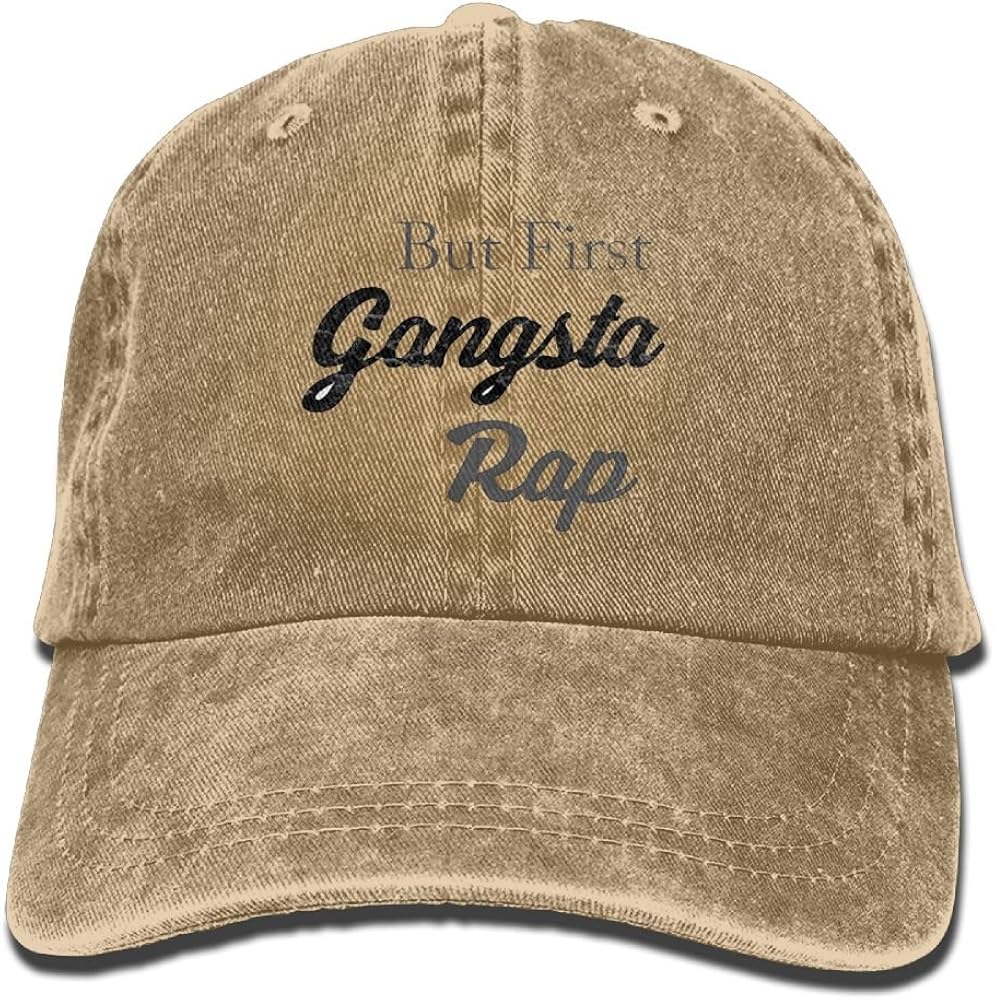 Amazon.com: But First Gangsta Rap Adjustable Washed Cap Cowboy Baseball ...