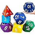 Amazon.com: Arrowbash 7 Pcs Jumbo Polyhedra Dice 3.94 Inch Jumbo Foam ...