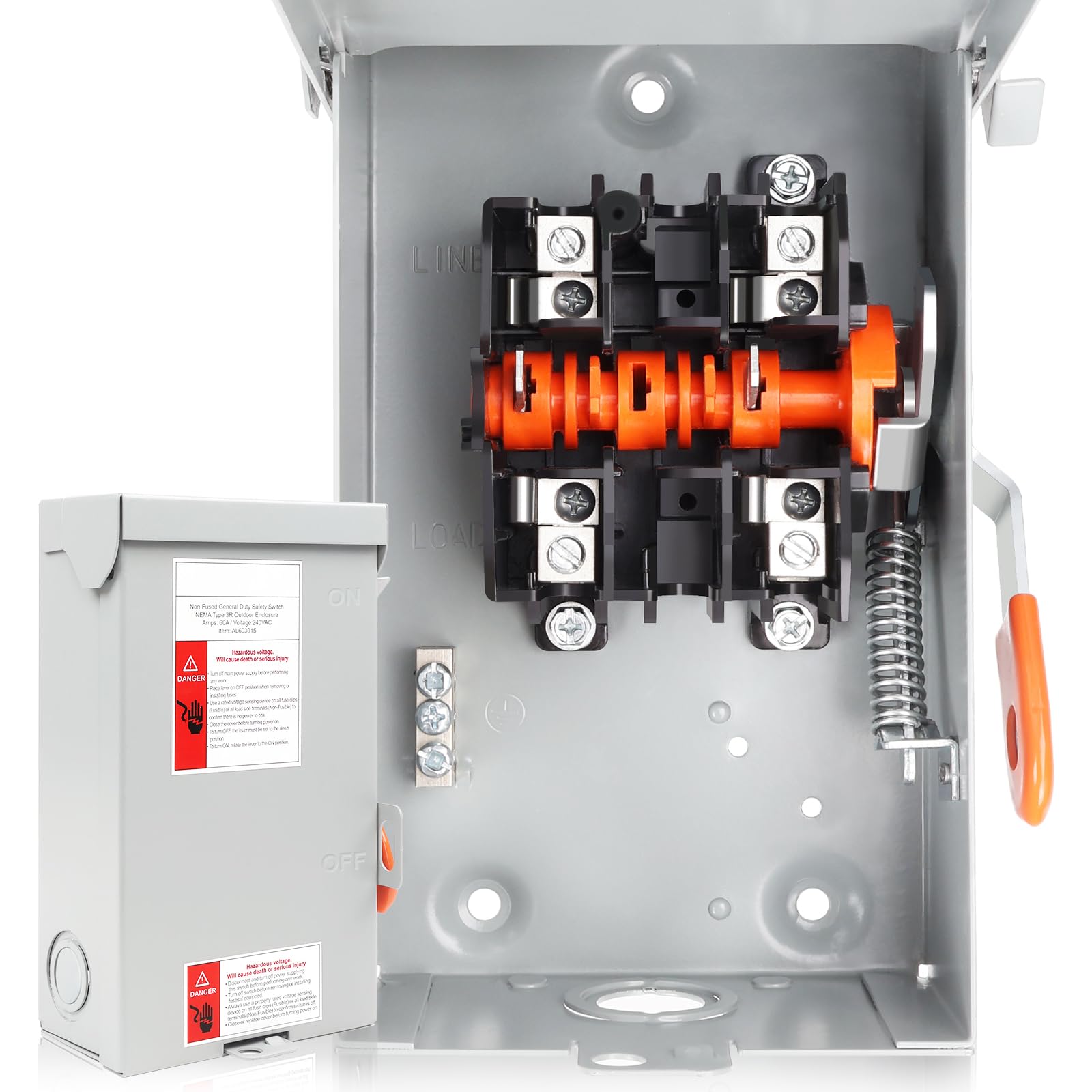 Mua 60 Amp 2P Disconnect Switch Box with Ground Kit, 120V/240V Safety ...