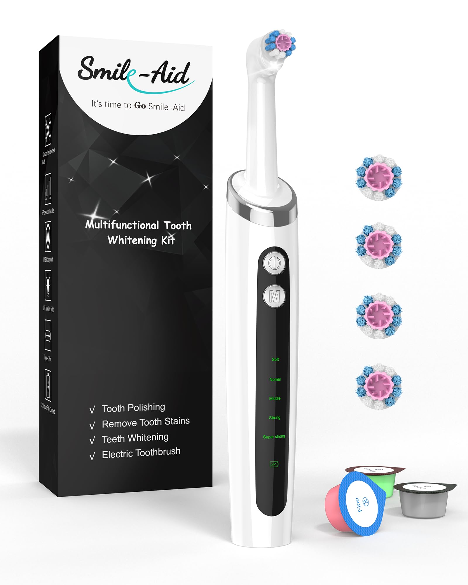 Tooth Polisher, Upgraded Teeth Whitening Kit Teeth Stain Remover with 5 ...