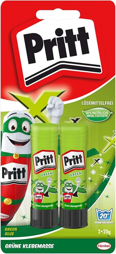 Pritt 1632497 20 g Glue Stick - Green (Pack of 2): Amazon.co.uk: Office ...