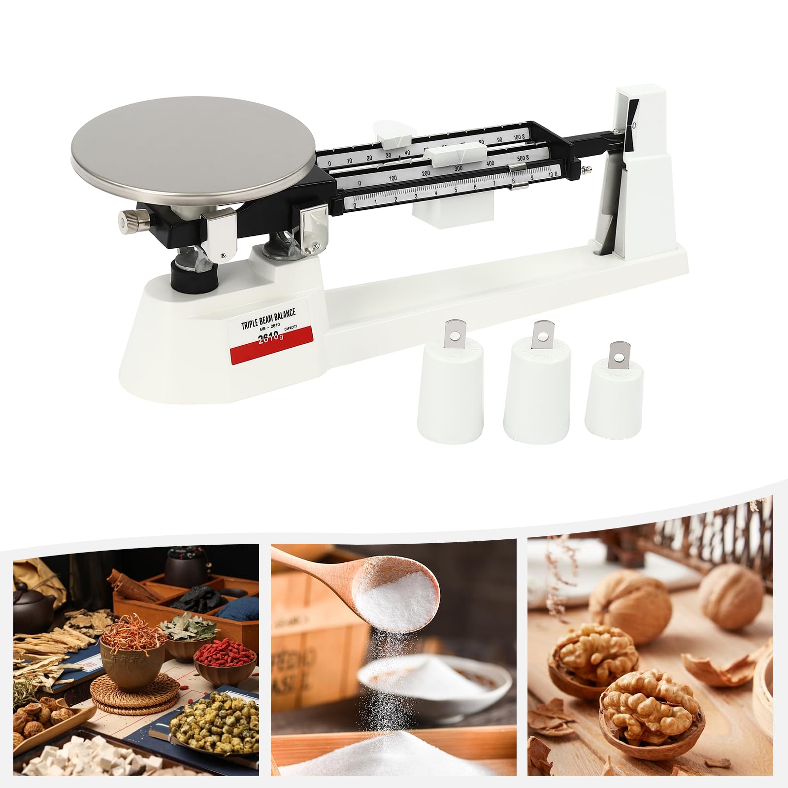 GCIUEMMH Triple Beam Scale With Weight Set - 2610g/0.1g Triple Beam ...