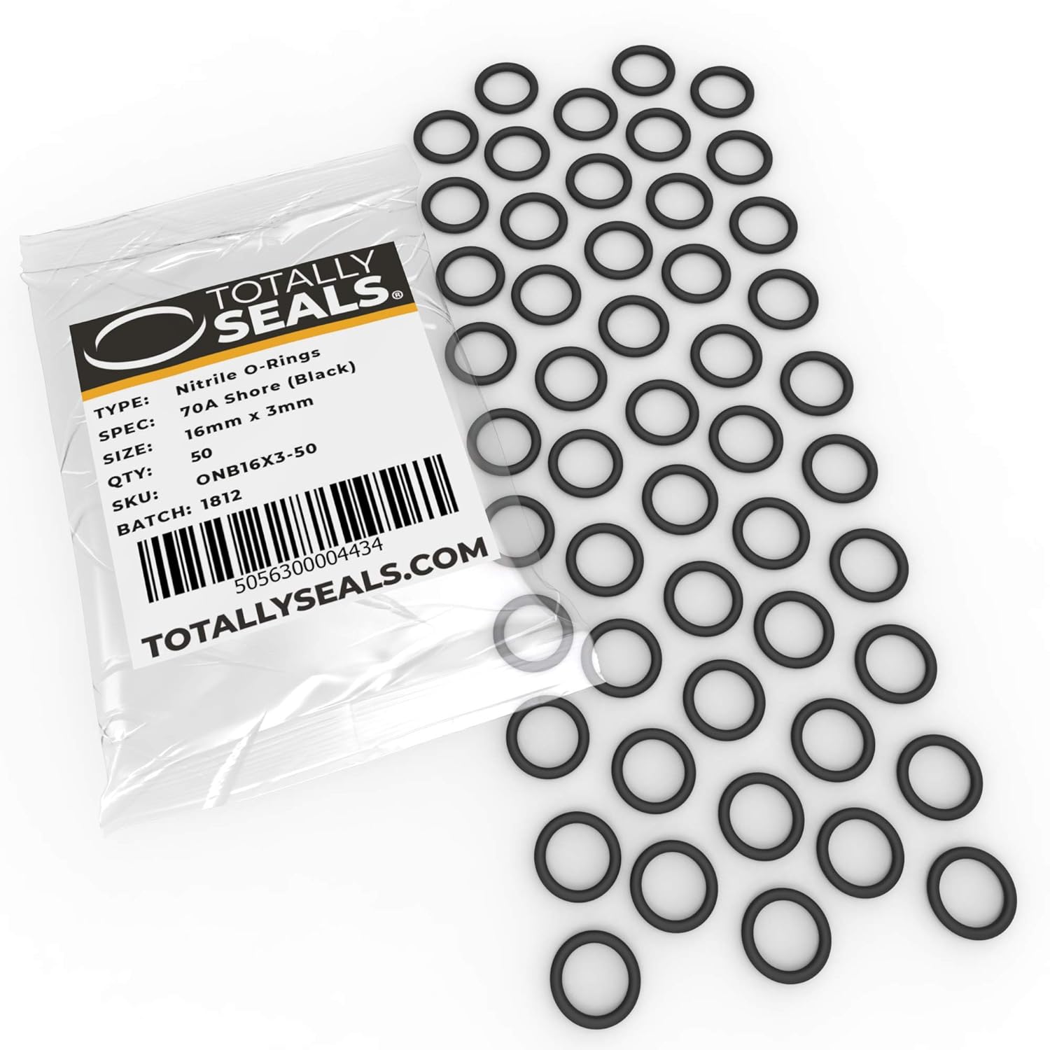 16mm x 3mm (22mm OD) Black Nitrile (NBR) Rubber Metric O-Rings – 70A ...