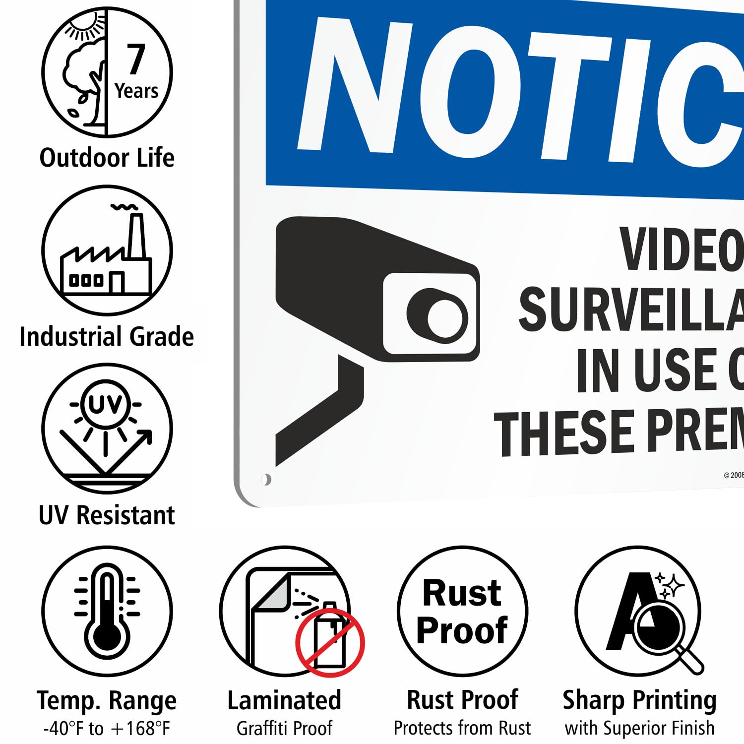 SmartSign "Notice - Video Surveillance In Use On These Premises" Sign ...