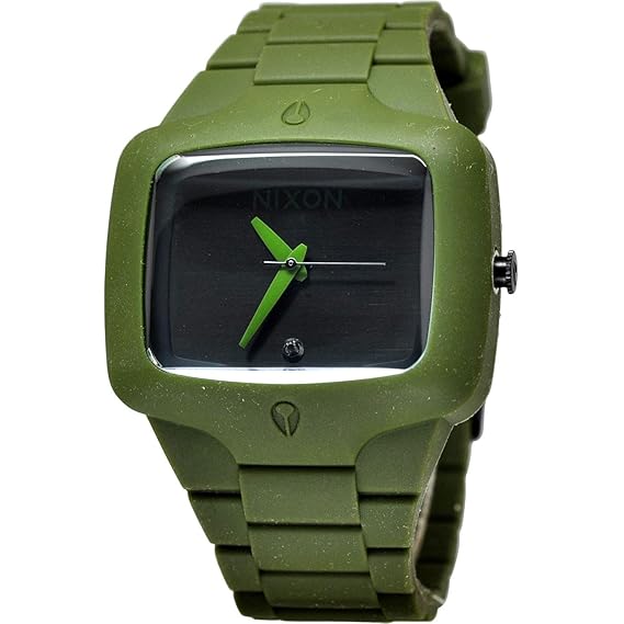 NIXON 'Player' Quartz Rubber and Silicone Watch, Color:Green (Model ...