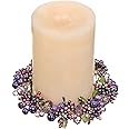 Amazon.com: RIBC 6 Inch Spring Crystal and Pearlized Berry Candle Ring ...
