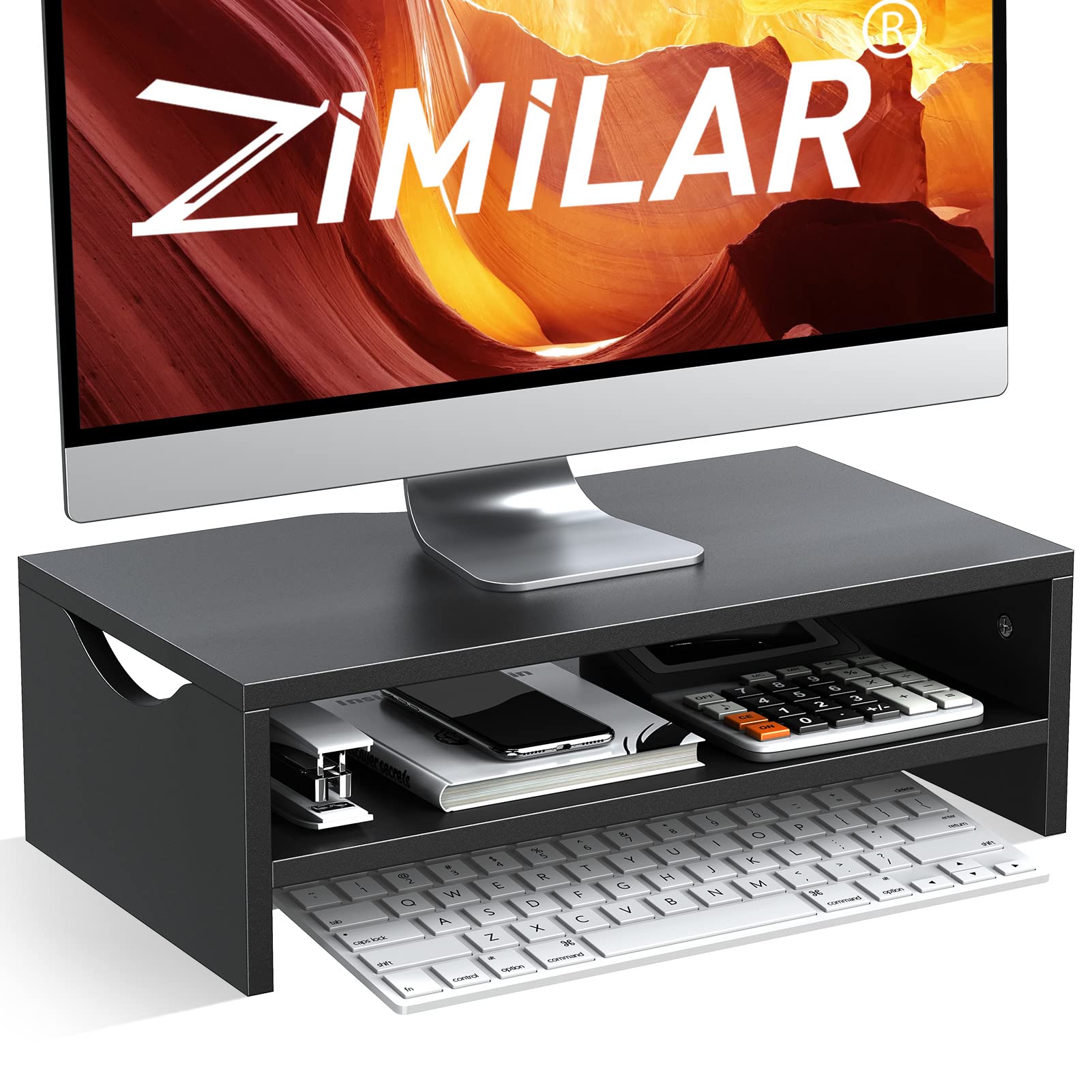 Zimilar Monitor Stand Riser, 2 Tiers Laptop Computer Monitor Riser for ...